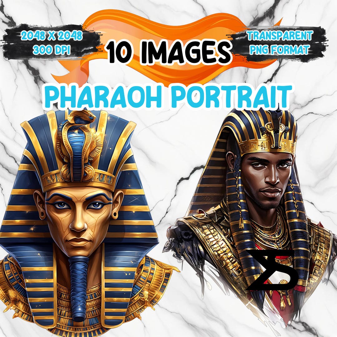 Watercolor Pharaoh Portrait PNG Image on Transparent Background ...