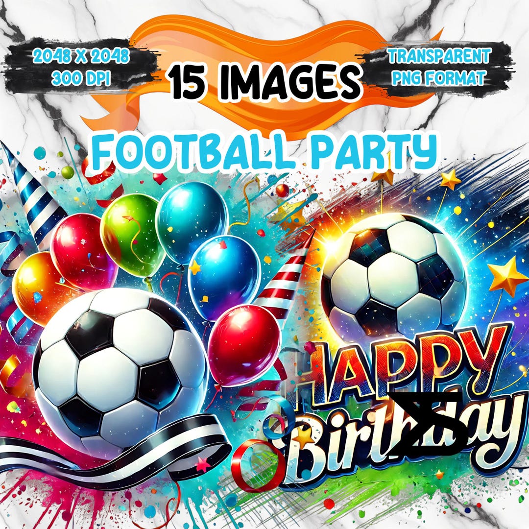 15 Watercolor Football Party Clipart , Soccer Party Clipart, Clipart ...