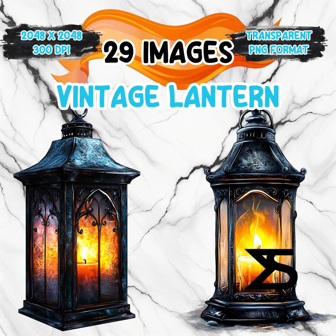 Vintage Laterne Clipart Bundle, Instant Download, kommerzielle Nutzung ...