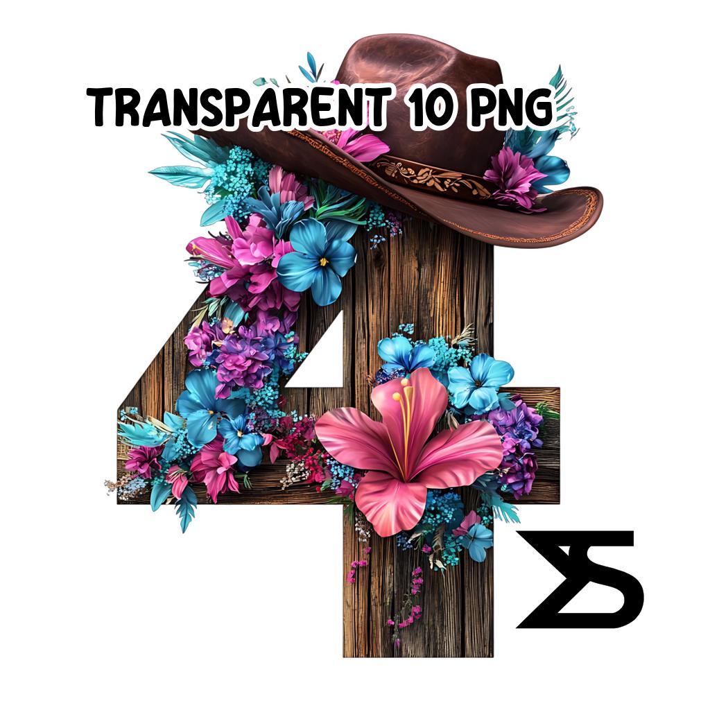 Watercolor Western Cowboy Number PNG Image on Transparent Background ...