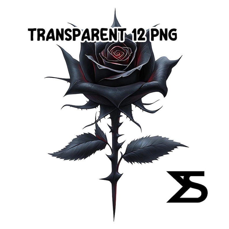 Watercolor Evil Gothic Rose PNG Image on Transparent Background ...
