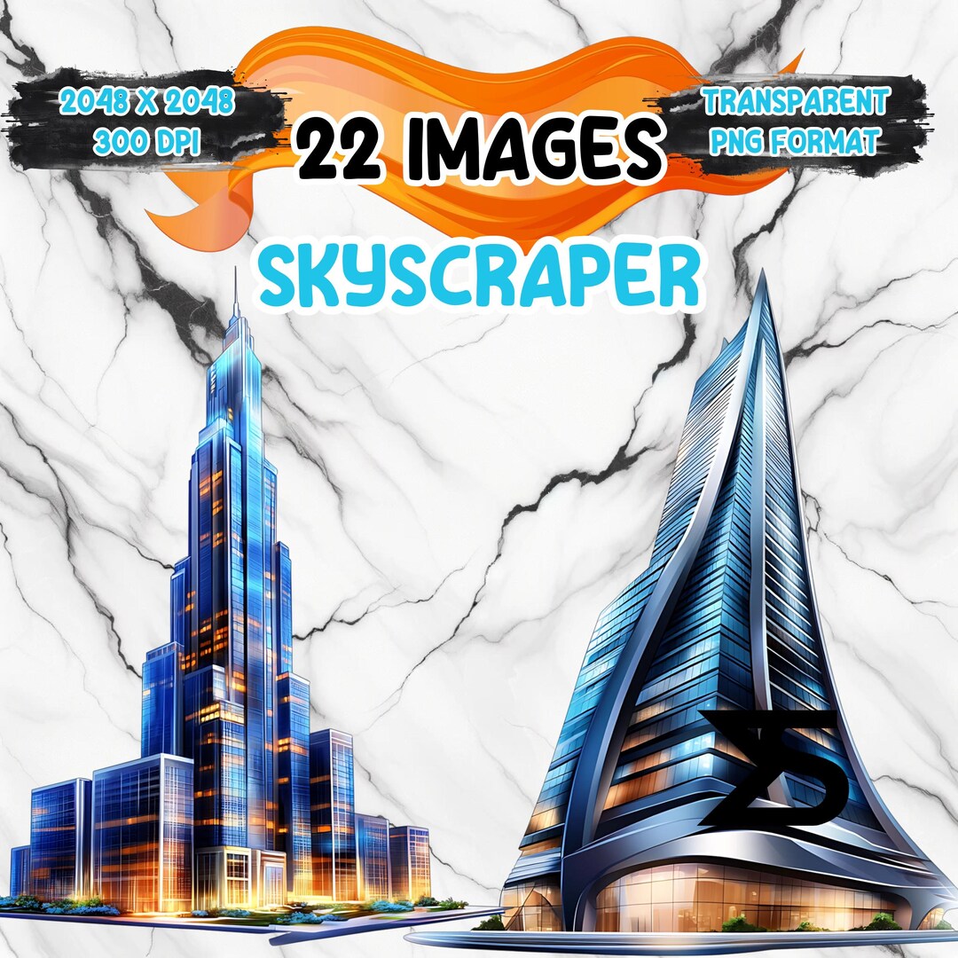 Watercolor Skyscraper PNG Image on Transparent Background, Digital ...