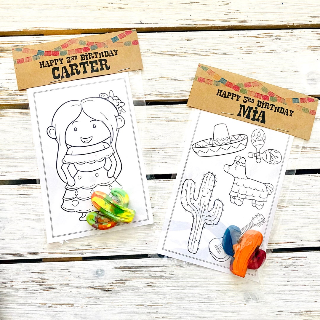 Fiesta Party Favors, Birthday Fiesta Party Favors , Crayon Party Favors ...