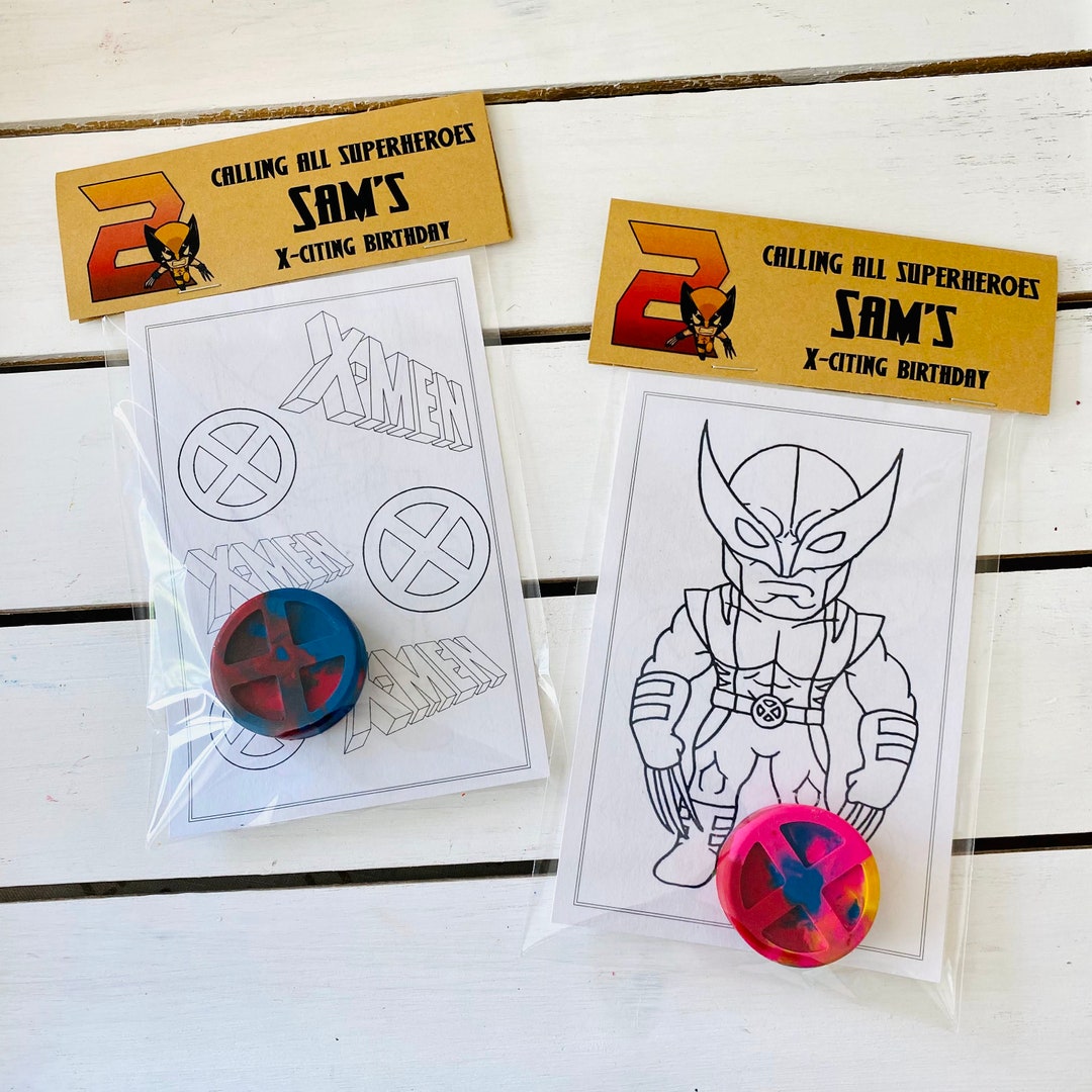 X-MEN Inspired Party Favors, Crayon Party Favors, Birthday Party Favors ...