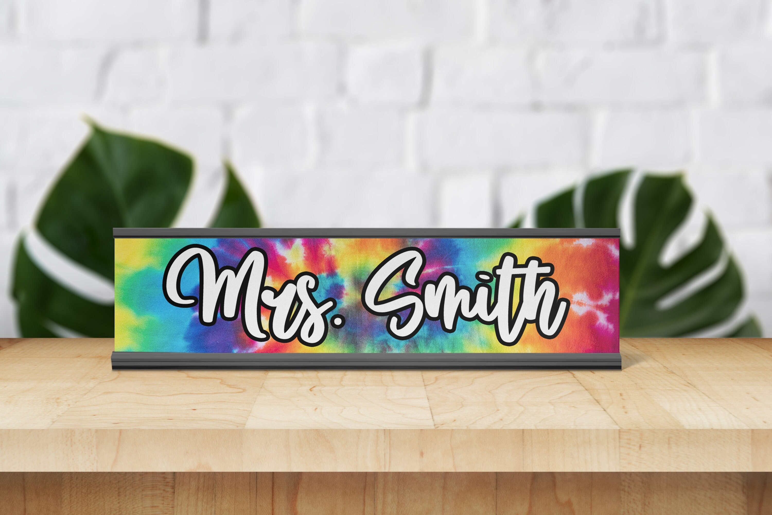 Rainbow Tie-dye Custom Desk Nameplate Teacher Desk Name - Etsy