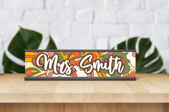 Groovy Custom Desk Nameplate Teacher Graduation Gift | Etsy