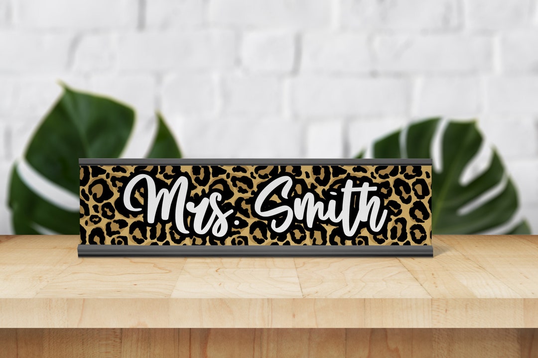 Leopard Custom Desk Nameplate Teacher Graduation Gift Teacher Gift ...