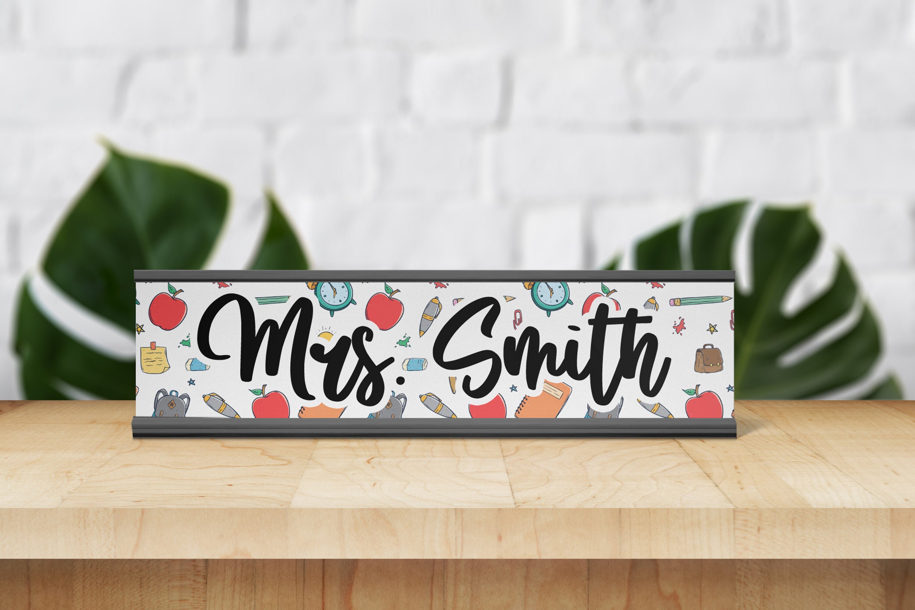 Teacher Custom Desk Nameplate Teacher Gift Cute Education - Etsy