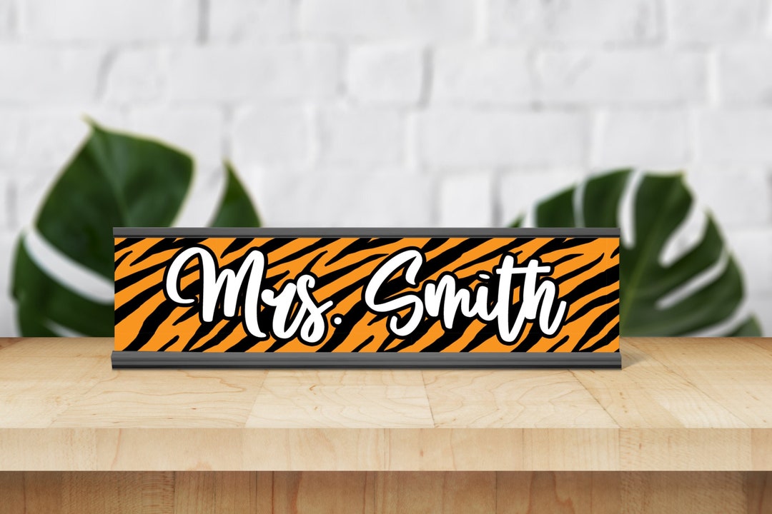 Tiger Print Custom Desk Nameplate Teacher Graduation Gift Teacher Gift ...