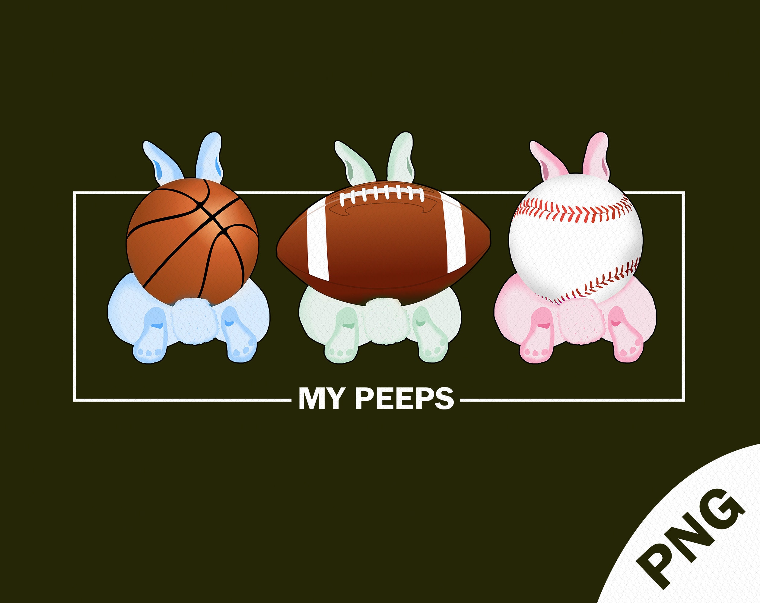 My Peeps Png, Bunny Sports, Basketball, Football, Baseball Bunny, Cute ...