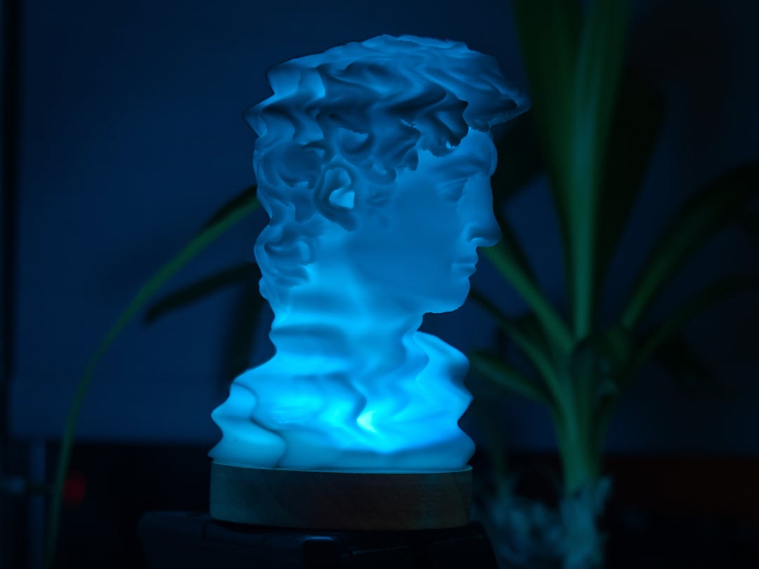 David Glitch Lamp - Modern Vaporwave RGB LED Sculpture - Etsy