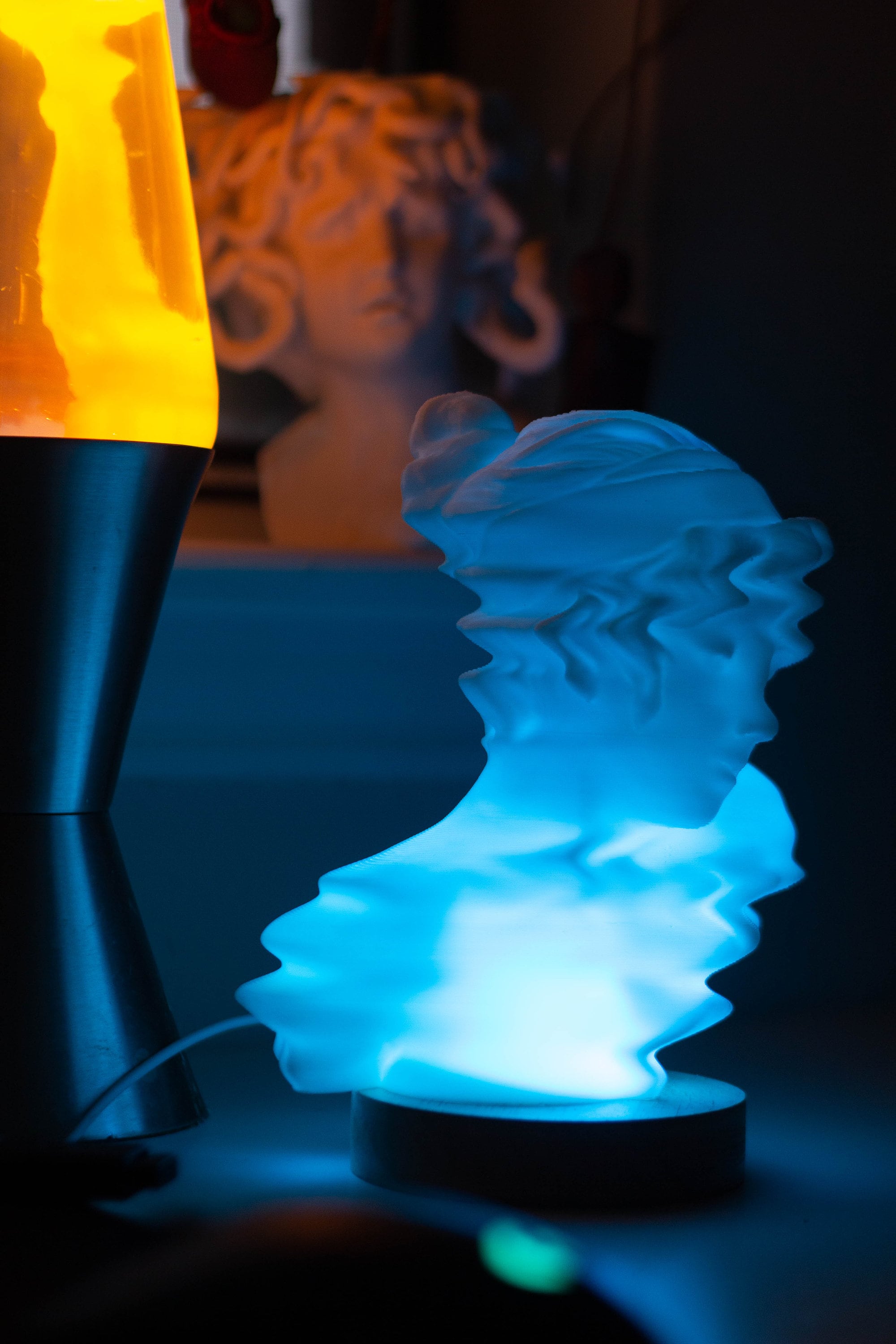 Sappho Bust Lamp Glitch Art RGB Color Changing Vaporwave - Etsy
