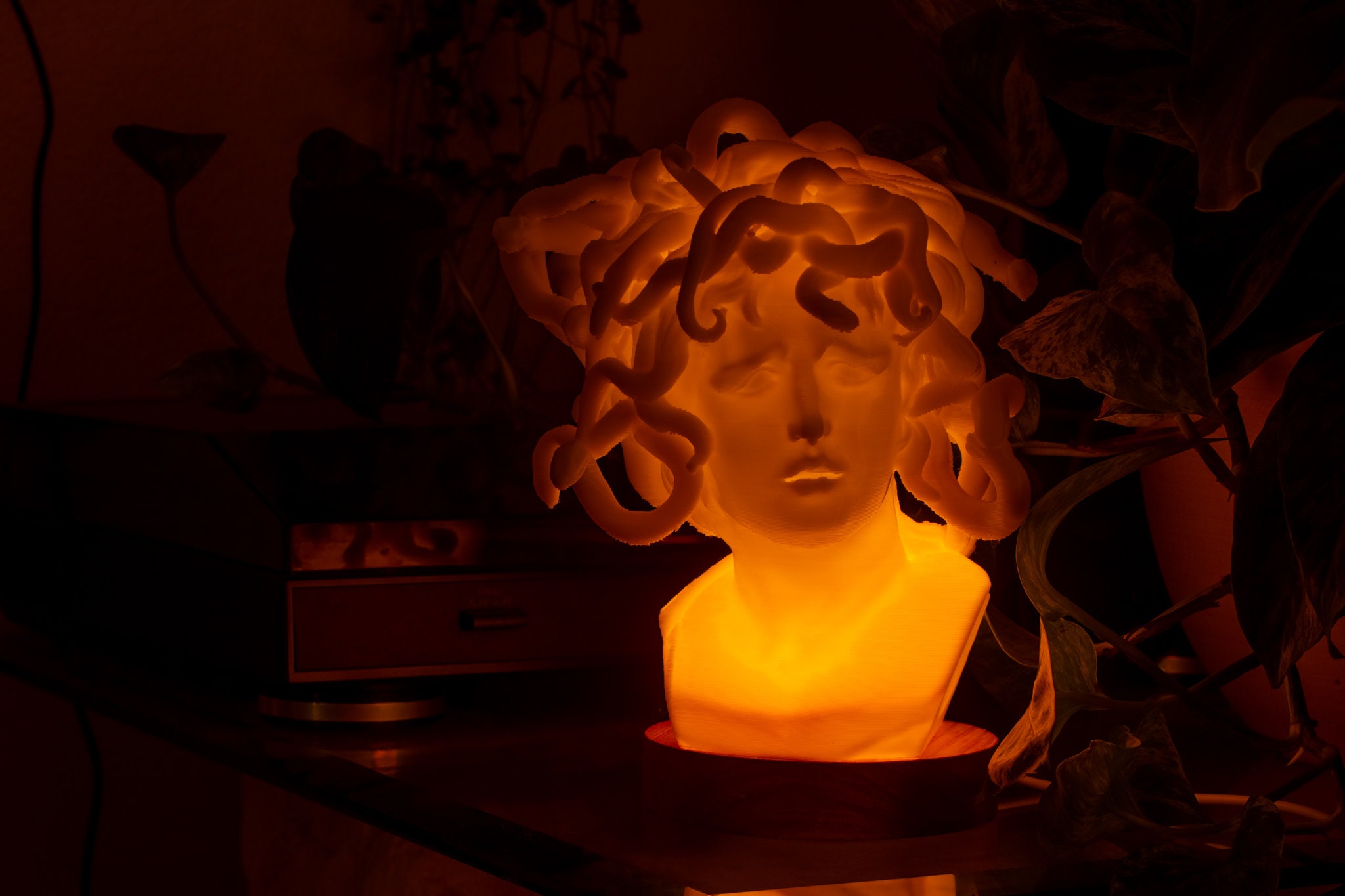 Medusa Bust Lamp Mythology RGB Light Color Changing Gaming - Etsy