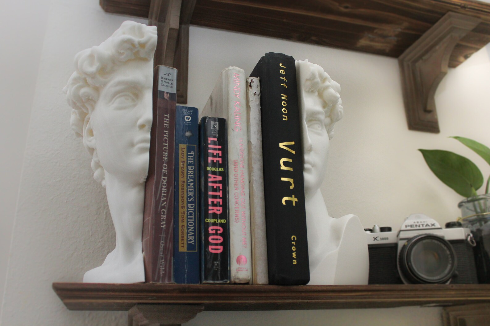 David Bust Bookend, Michelangelo's David Bookstop, Bookshelf Decoration ...