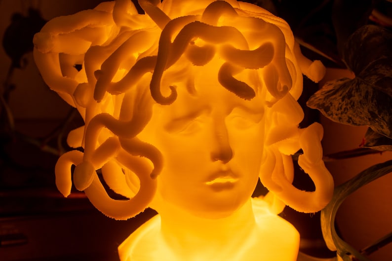 Medusa Bust Lamp Mythology RGB Light Color Changing Gaming - Etsy