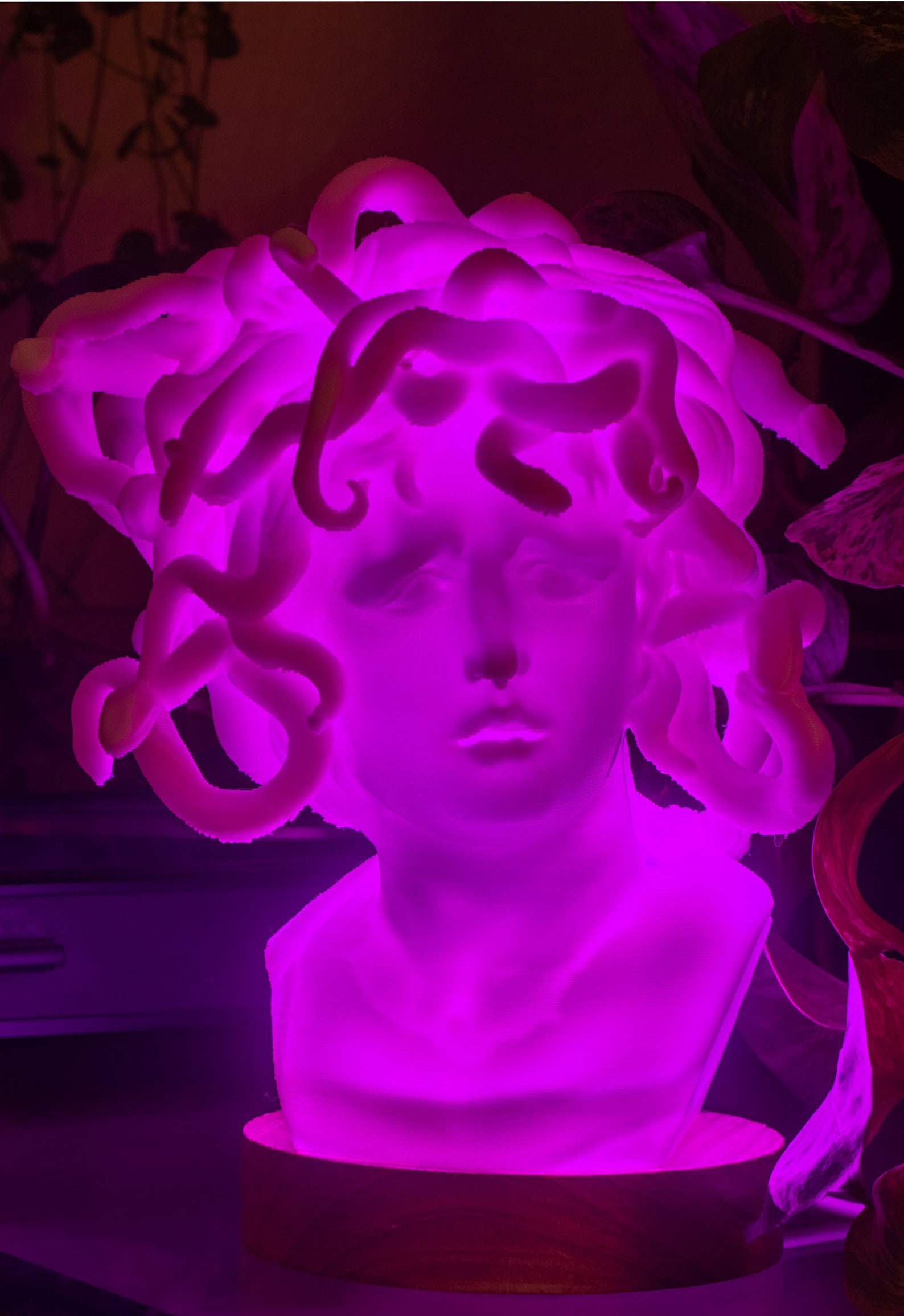 Medusa Bust Lamp Mythology RGB Light Color Changing Gaming - Etsy