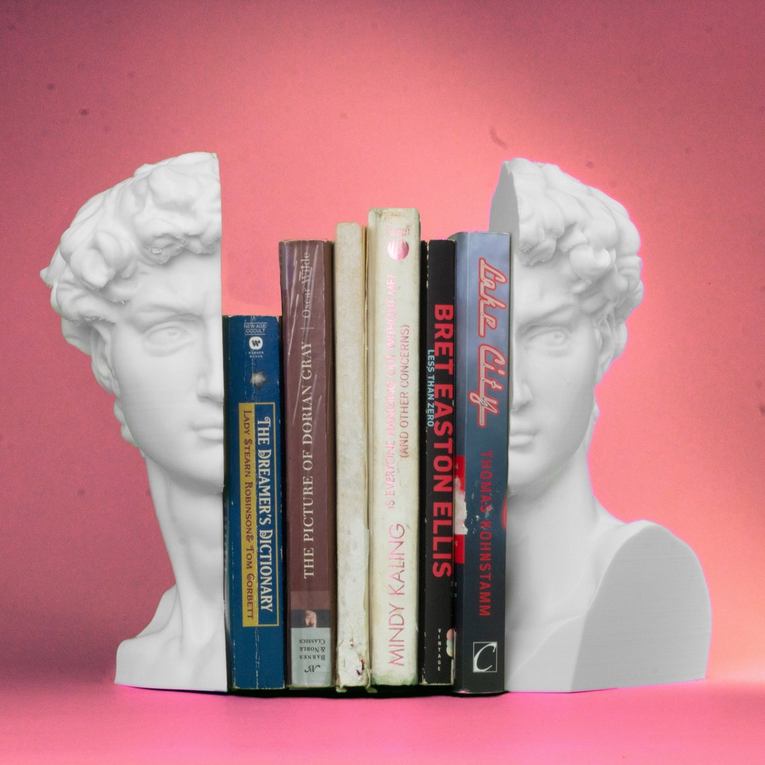 David Bust Bookend, Michelangelo's David Bookstop, Bookshelf Decoration ...