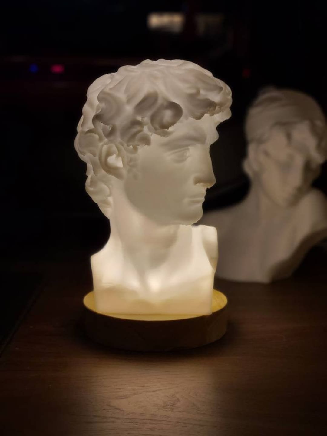 Michelangelo's David Bust Lamp, 3D Printed Sculpture - Etsy