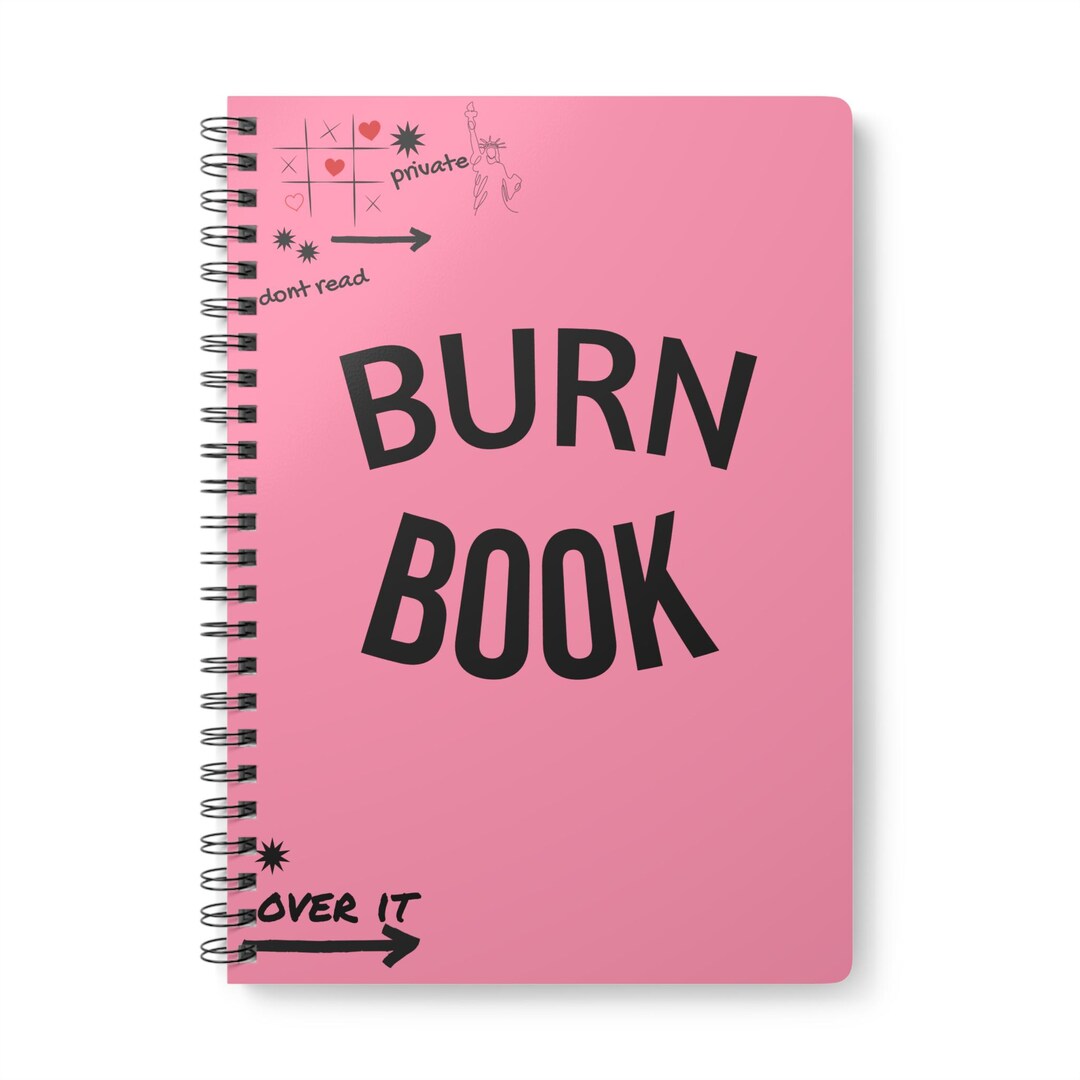 Burn Book Notebook, Spiral Bound A5 Journal | Pink Lined Wirobound ...