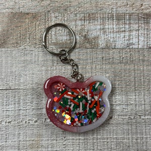 Peppermint Teddy Bear Head Resin Shaker Keychain, Cute Little Gifts ...