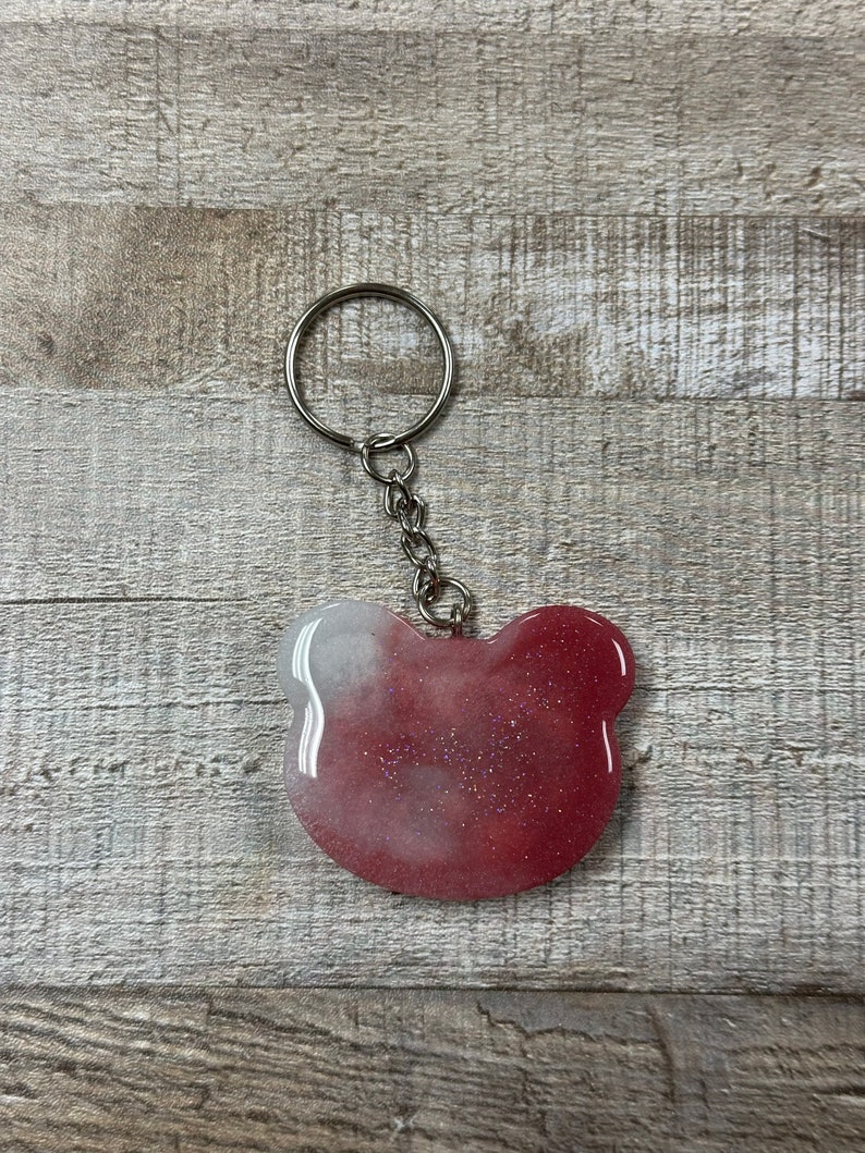 Peppermint Teddy Bear Head Resin Shaker Keychain, Cute Little Gifts ...