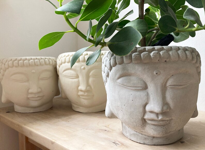 Large Buddha Face Plant Pot Large Buddha Head Planter Face | Etsy