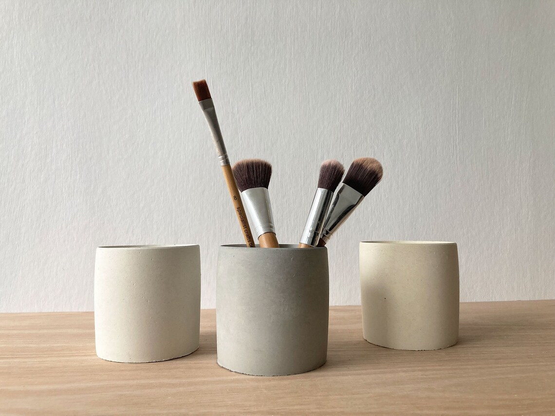 Concrete Pen Pot Small Plant Pot or Vase Toothbrush Holder | Etsy UK