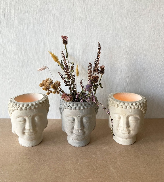 Buddha Statue Candle Holder Buddha Vase Buddha Face Pot - Etsy UK