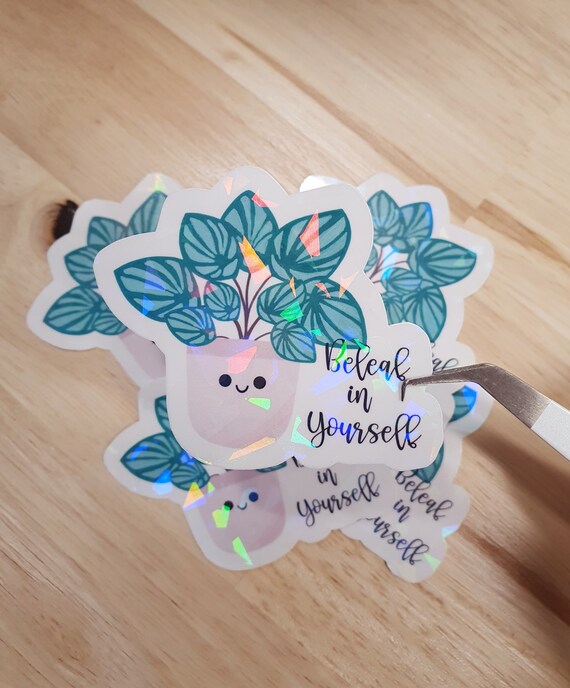 Beleaf in Yourself Die Cut Sticker Plant Sticker Motivation - Etsy