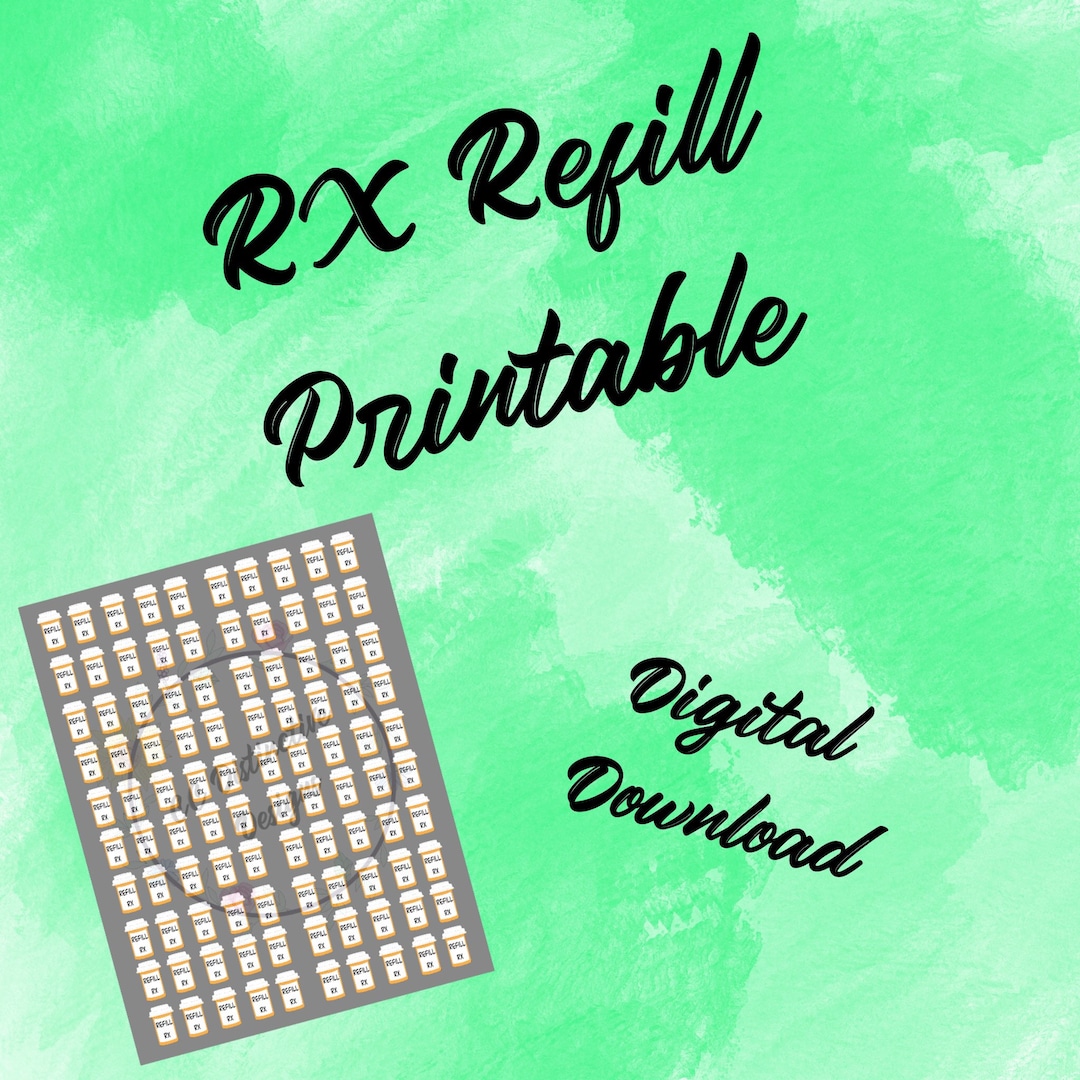 RX (medication) Refill Printable Stickers *digital Download* - Etsy