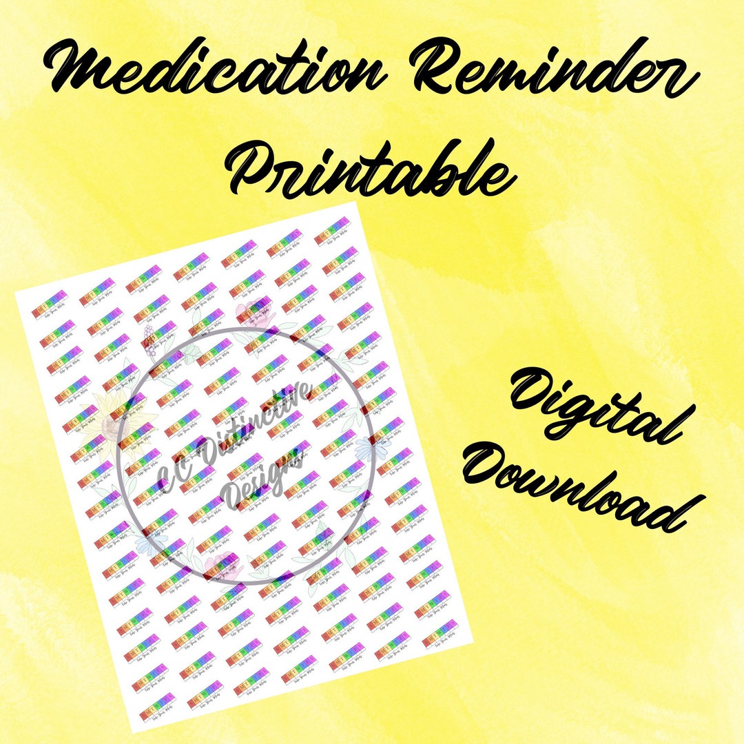 Medication Reminder Printable *digital Download* - Etsy