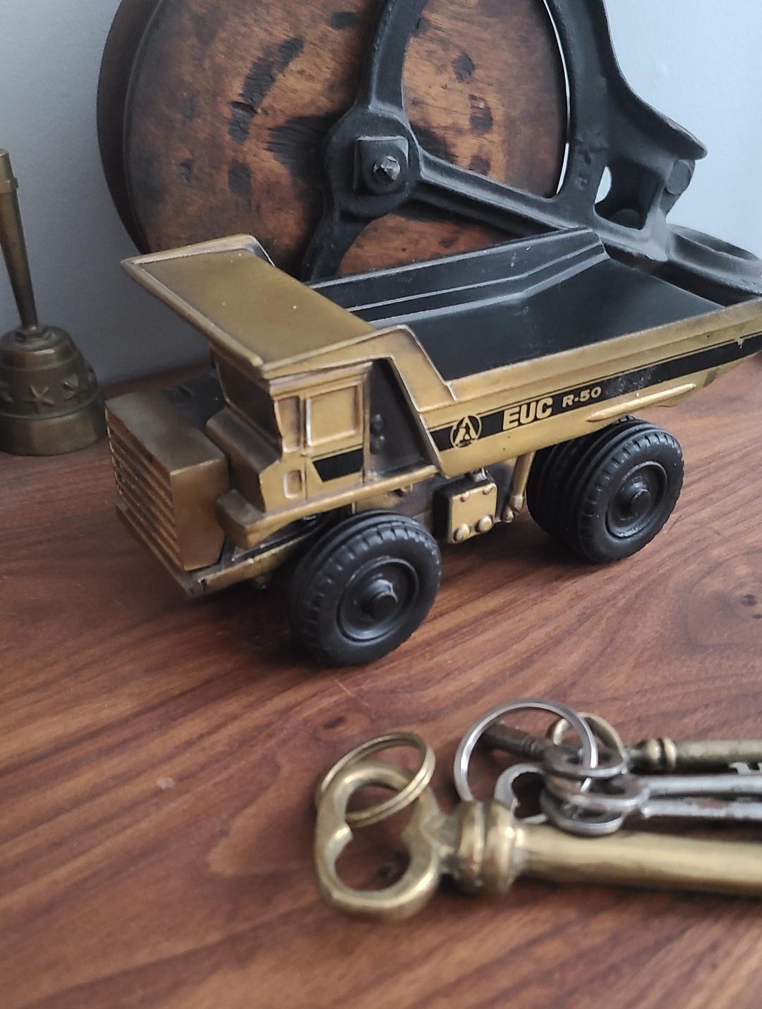 Vintage Metal Dump Truck, Euclid EUC R-50, Promo Dealer Item, Brass ...