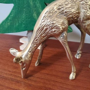 Vintage Brass Stag and Doe Deer Figurines CLASSY Mid-century Modern ...