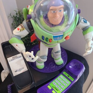 Buzz Lightyear "the Big One" Telephone 1996 Brooktel, Light up Rocket ...