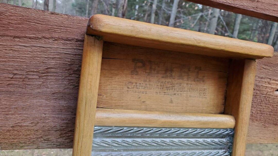 Vintage PEARL Washboard, Glass Panel, Old Laundry Wash Board, Clean ...