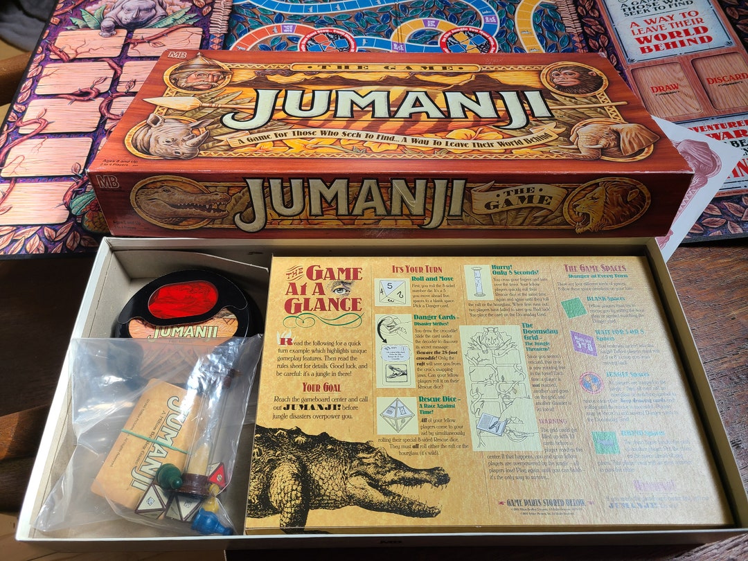 Vintage Jumanji Board Game (1995) Milton Bradley-the Game That Pursues ...