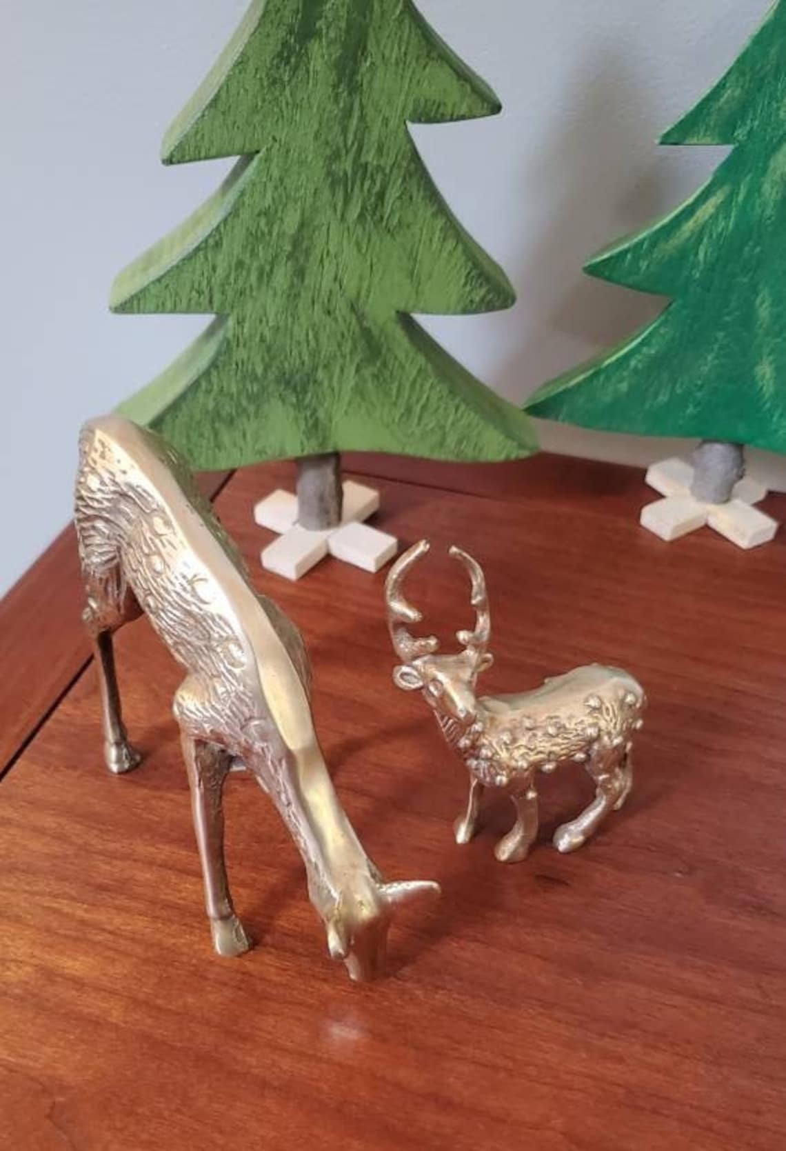 Vintage Brass Stag and Doe Deer Figurines CLASSY Mid-century - Etsy