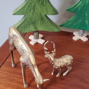 Vintage Brass Stag and Doe Deer Figurines CLASSY Mid-century Modern ...