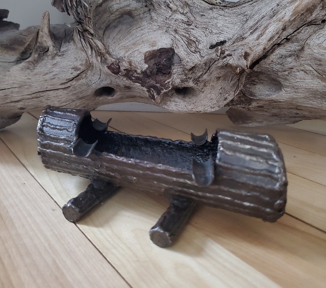 Vintage BRUTALIST Metal Iron Log Smoking Ashtray, MCM Welded Metal ...