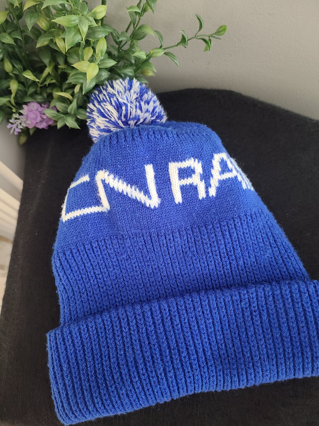 Vintage CN Rail Logo Hat, CNR Knit Toque or Cap, Warm Winter, Soft Blue ...