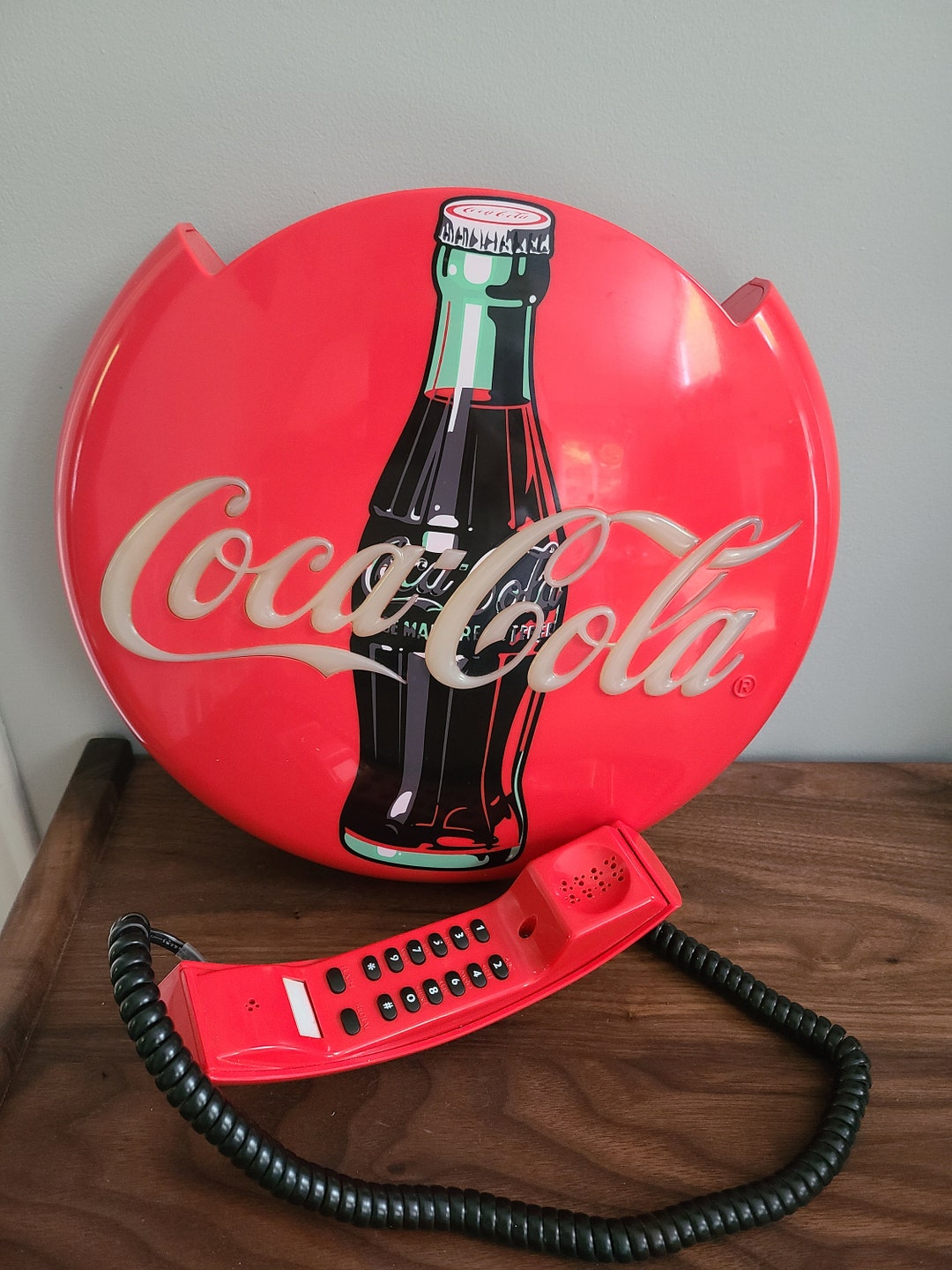 Vintage Coca-cola Light up Disc Telephone W/original Box, 1995 Vintage ...