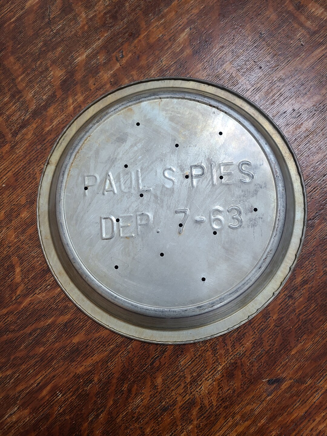 Antique Paul's Pies Tin, Deposit Pie Pan, Early Advertising Pie Tin ...