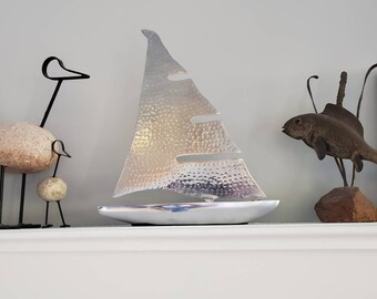 Silver Sailboat Sculpture | Etsy