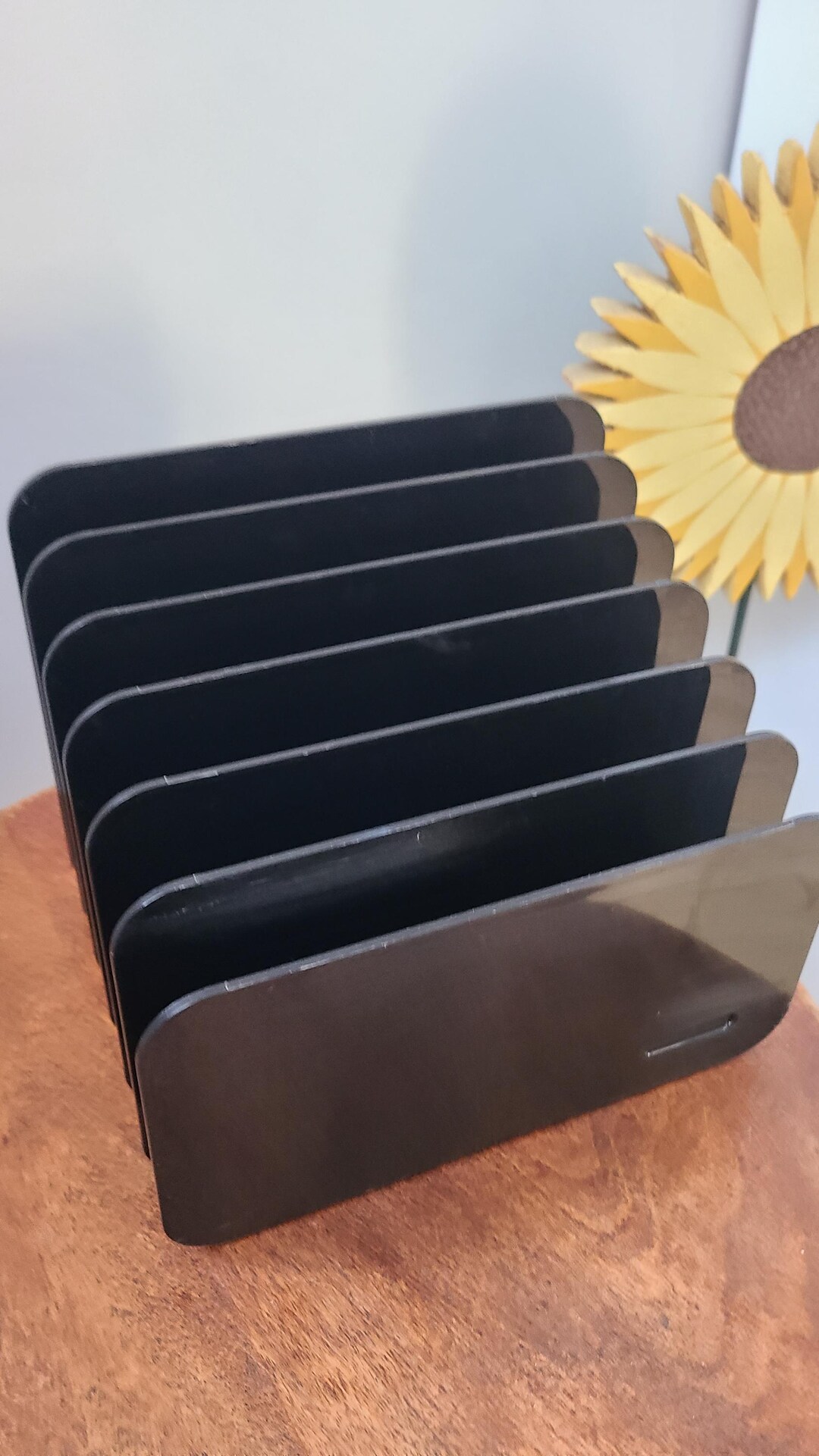 Vintage ELDON OFFICE Lux Desk Organizer, Black Tiered Memo Letter ...