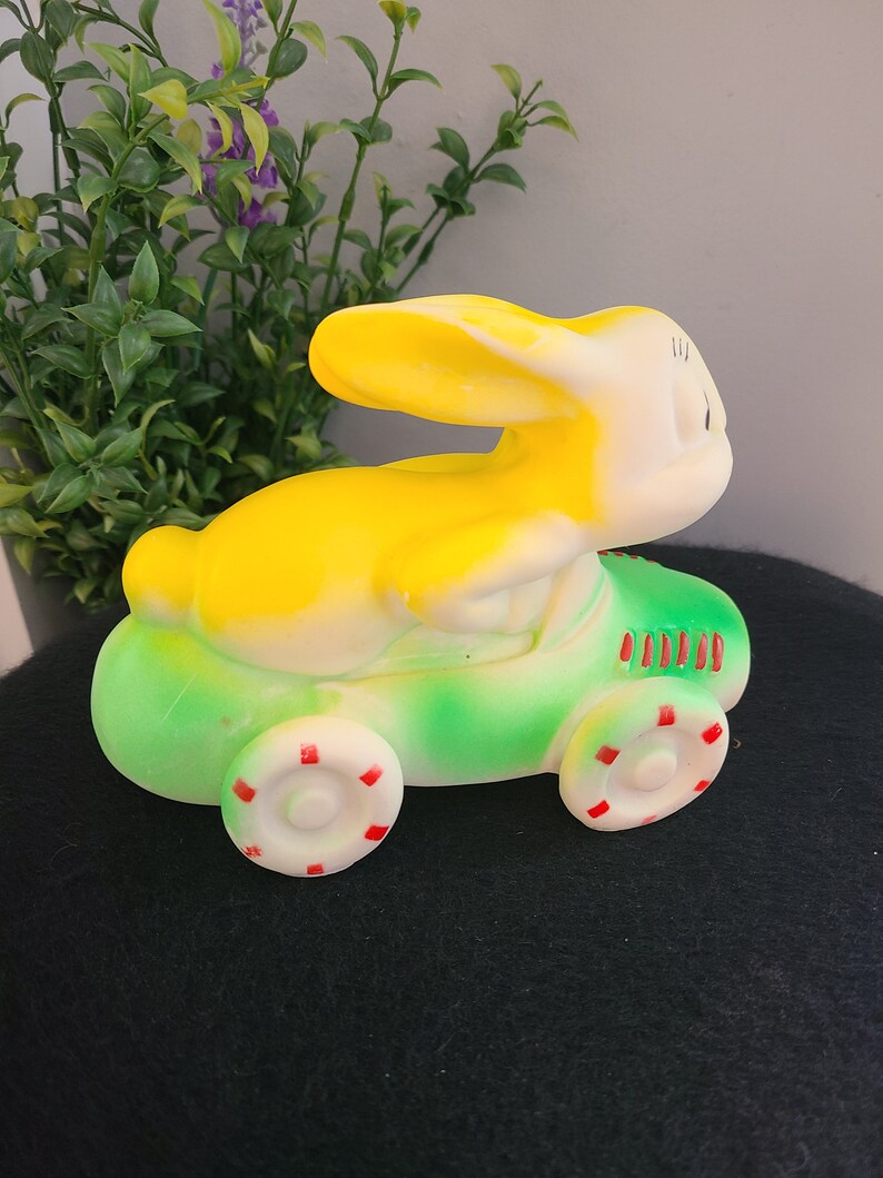 Vintage Racing Bunny Rabbit in Sports Car W/working Squeaker, 1950's ...