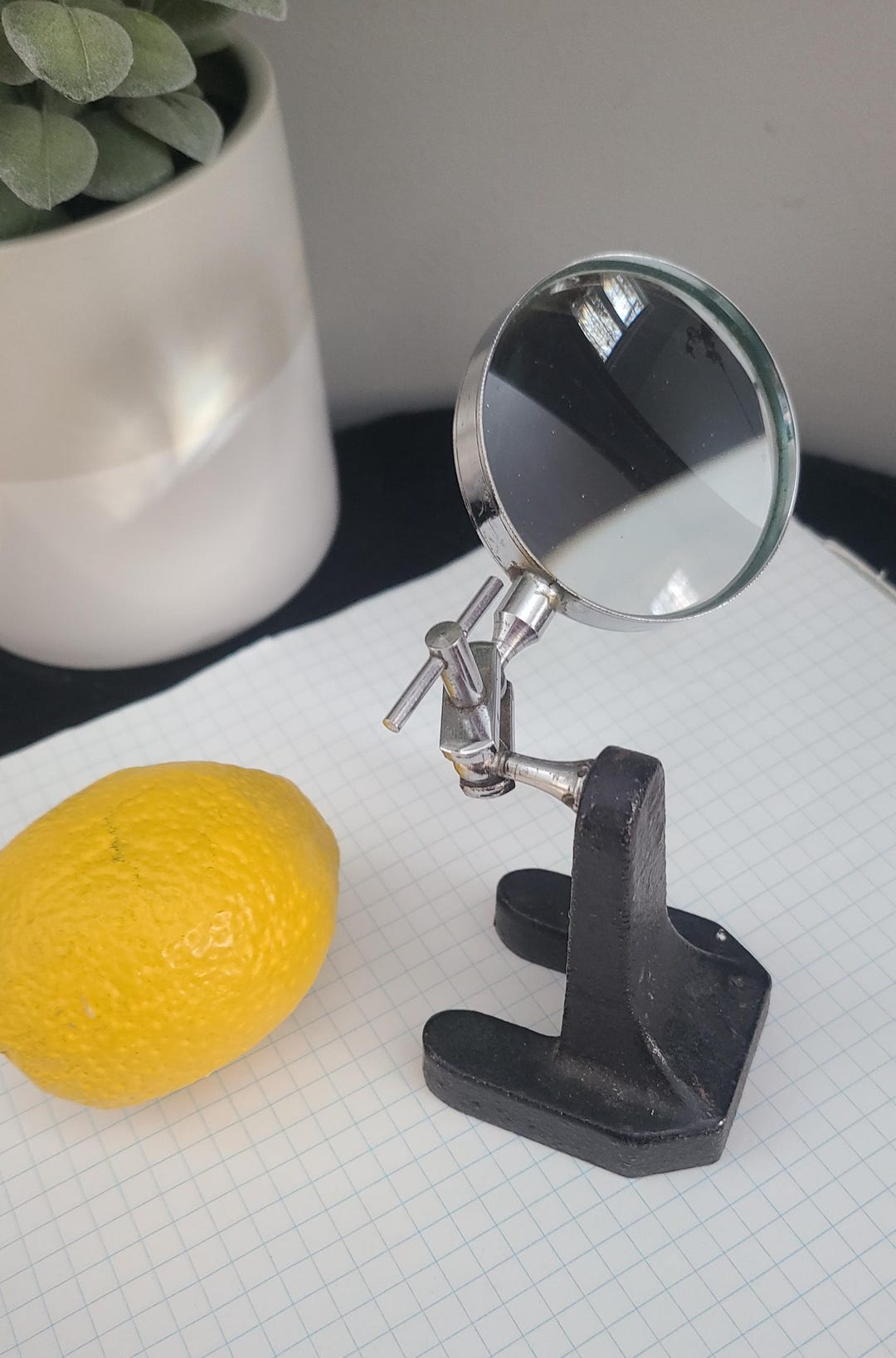 Vintage Tabletop Magnifying Glass Made in Japan, Adjustable Free ...