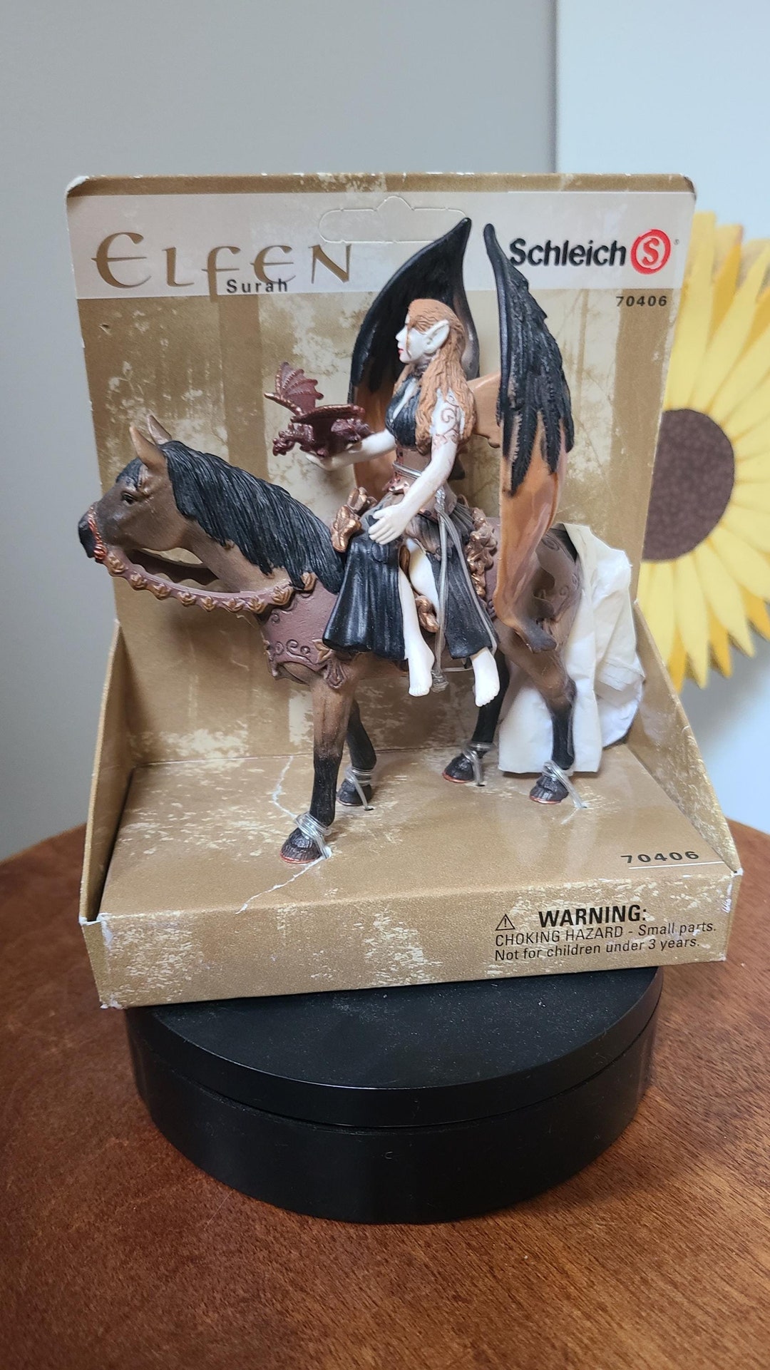 Vintage SCHLEICH SURAH Elfen Figurine 6" Surah Elf Figure W/baby Dragon ...