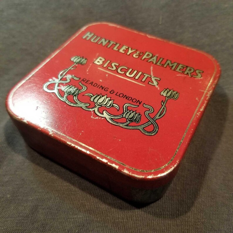 ANTIQUE Huntley & Palmers Red Biscuit Tin RARE 1930's - Etsy