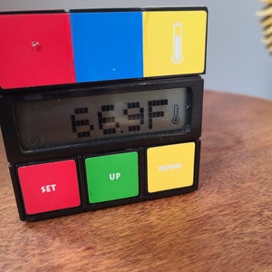 Vintage Retro Rubik's Cube Alarm Clock RARE W/date & Temperature Desk ...