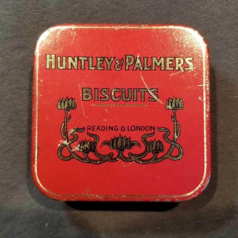 ANTIQUE Huntley & Palmers Red Biscuit Tin RARE 1930's - Etsy